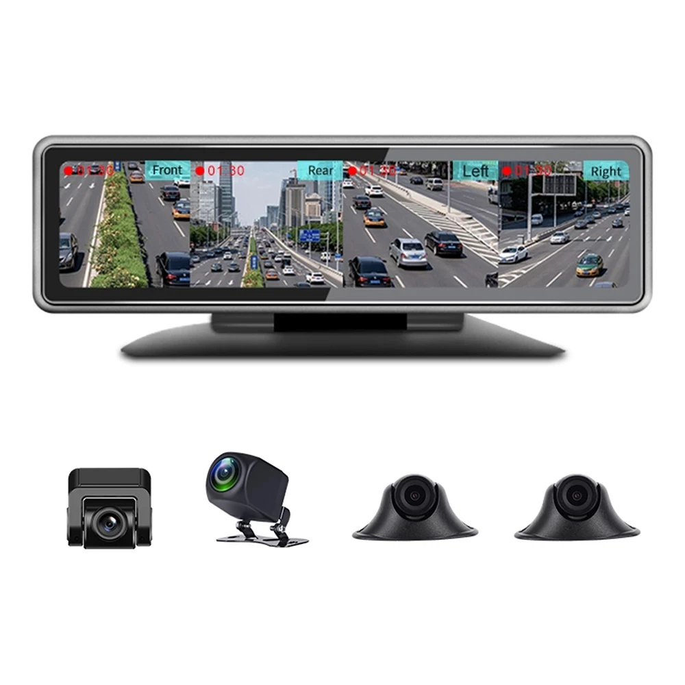 360° Panoramic Dashboard Car Dvr 12-inch Touch Screen 4 Channel Fhd ...