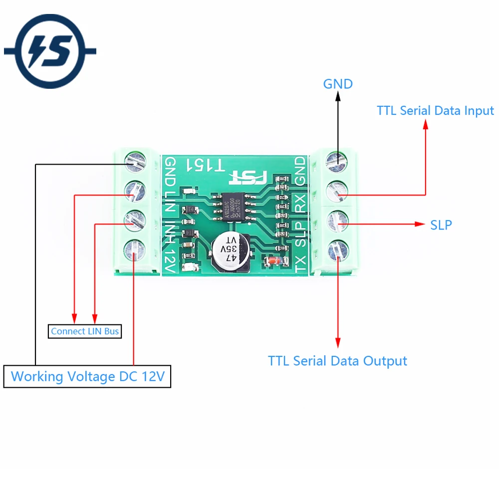 TTL UART to LIN Bus Converter Data Analyzer TJA1020 K_LINE Date Bus Module