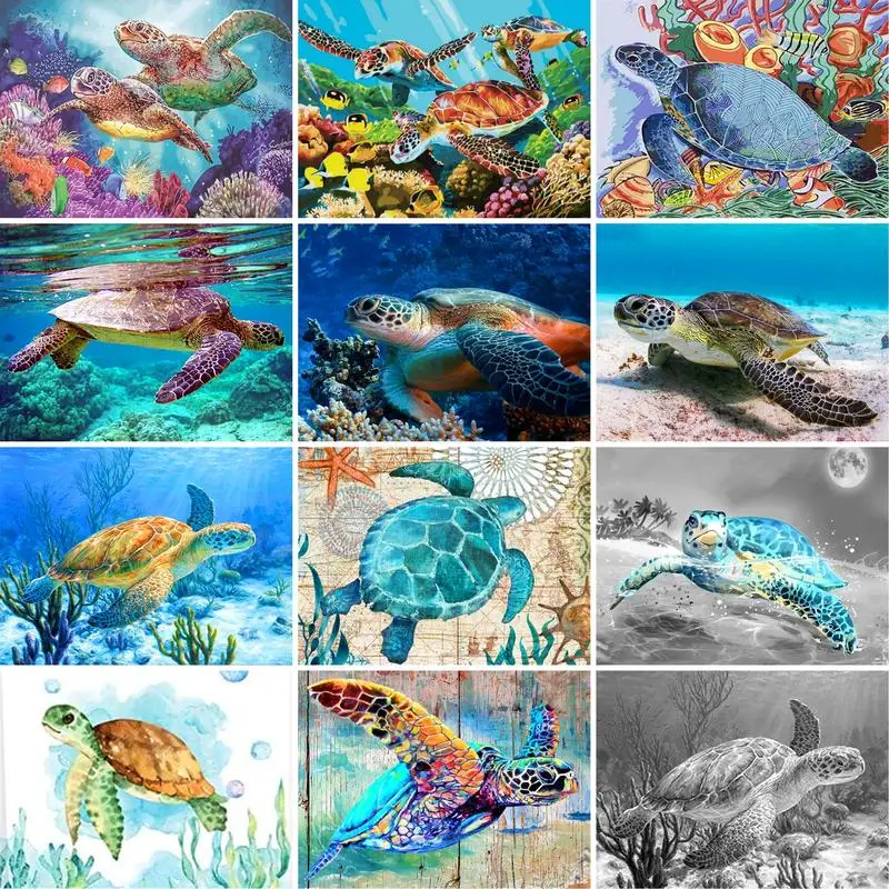 RUOPOTY-Paint-By-Number-Sea-Turtle-Gift-DIY-Pictures-By-Numbers-Animal ...