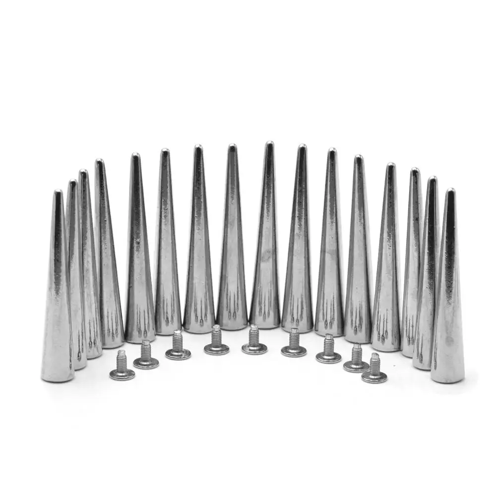 10Pcs-Long-Silver-Rivet-Screw-Punk-Style-Stud-Leathercraft-Bullet ...