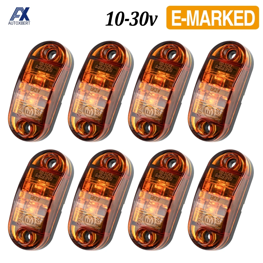 8x 12v/24v Oval Led Side Marker Lights Lamp Universal Indicator Of ...