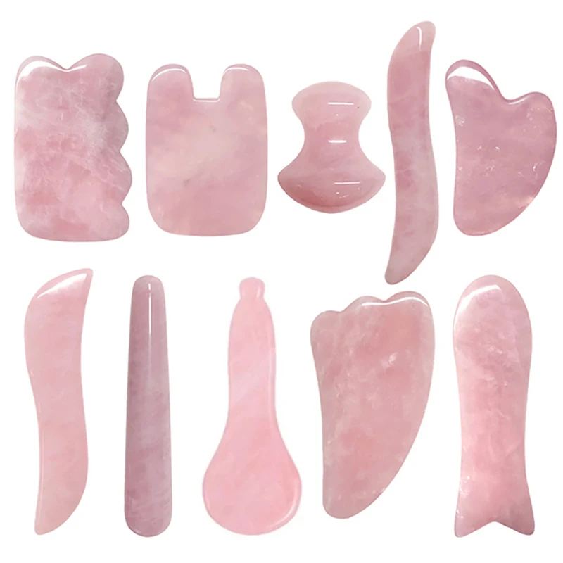 Rose-Quartz-Gouache-Scraper-Massage-Tools-Natural-Stone-Gua-Sha ...