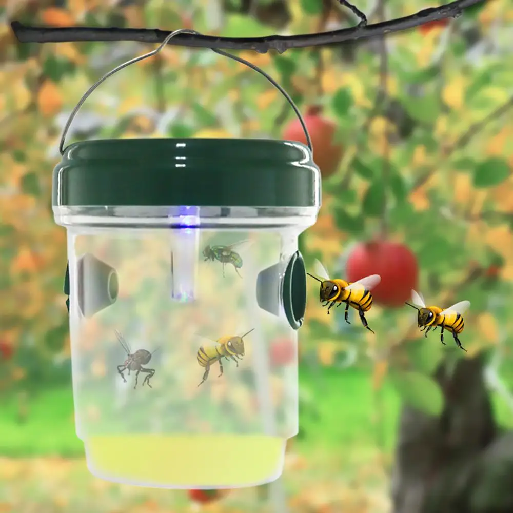 Outdoor Solar LED Insects Trap Wasp Bee Trapper Catcher Pest Repeller ...