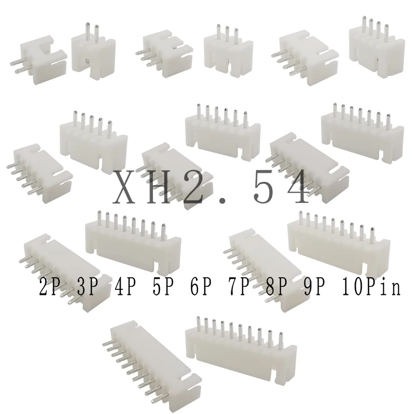 50Pcs XH 2.54 2.54mm Pitch Pin Header Housing Connector JST XH2.54 2P 3P 4P 5P 6P 7P 8P 9P 10 ...