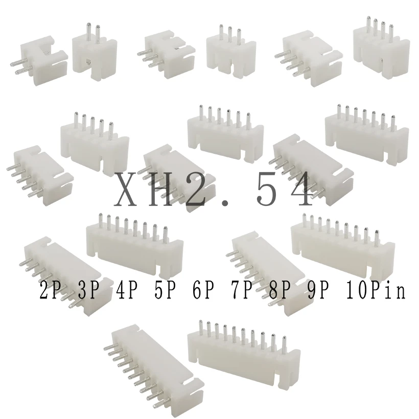 50pcs Xh2.54mm Pin Header Housing Connector Jst Xh 2.54 2p 3p 4p 5p 6p 7p 8p 9p 10 Pin Pinheader ...