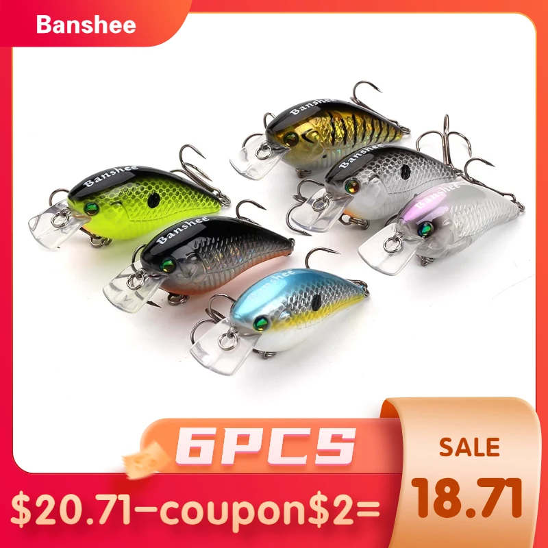 Banshee 6pcs/lot 60mm 12g Blitz Crank VC03 Medium Diving Floating ...