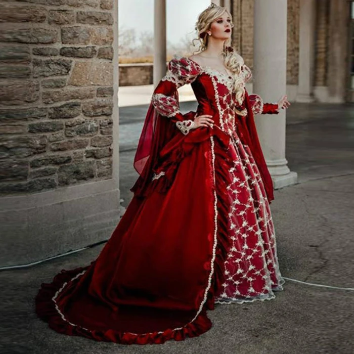 Red Medieval Wedding Dresses