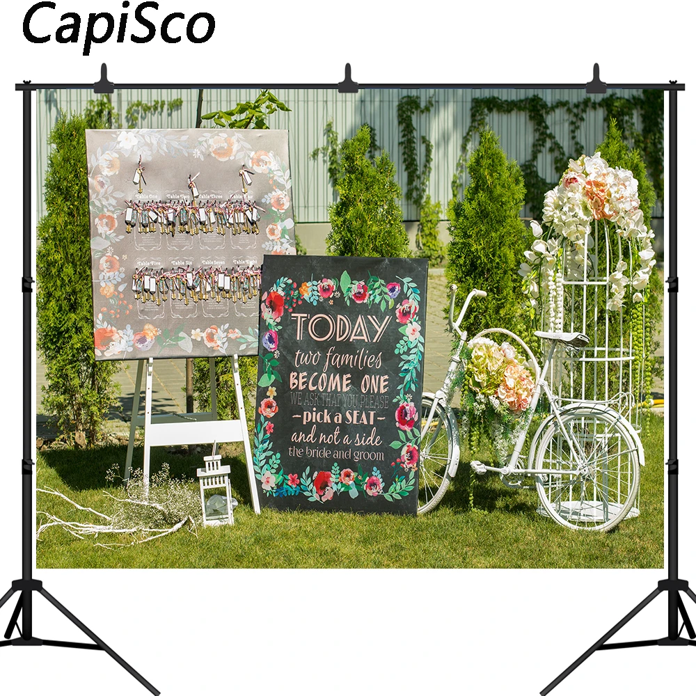 Capisco photography backdrops bicycle garden wedding decorations ...