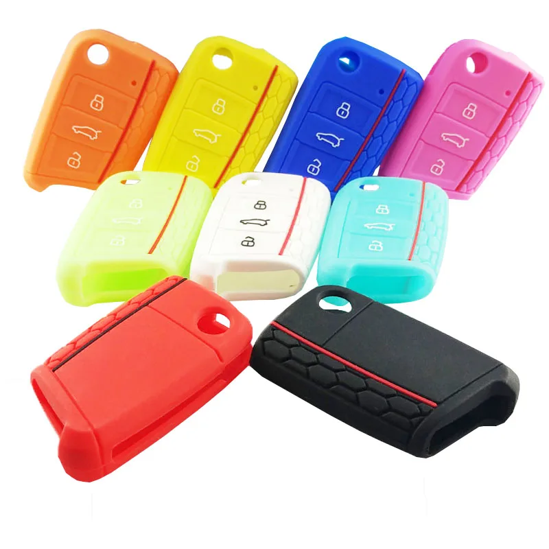 Silicone-Car-Key-Cover-Case-for-VOLKSWAGEN-VW-Polo-Crafter-Golf-7-MK7 ...
