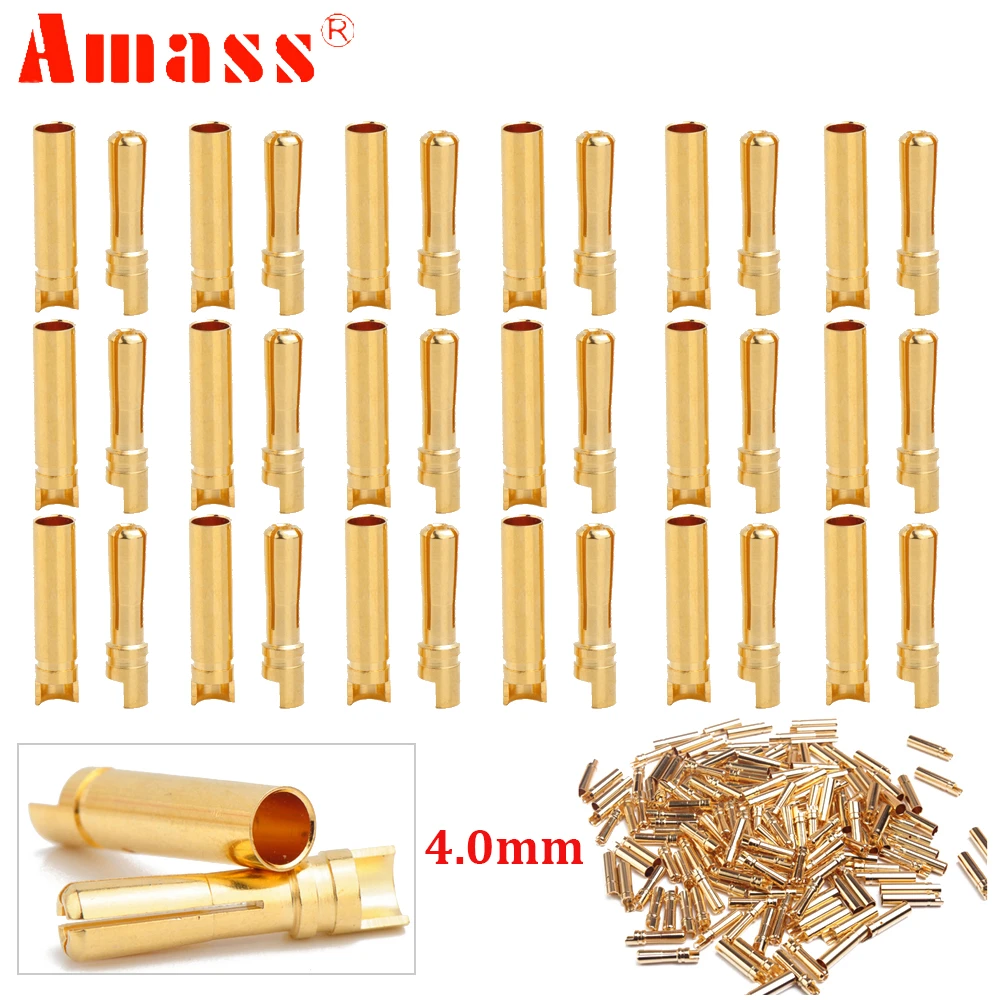 Gold Plated Bullet Connector | Amass 4mm Bullet Connector | 4mm Bullet ...