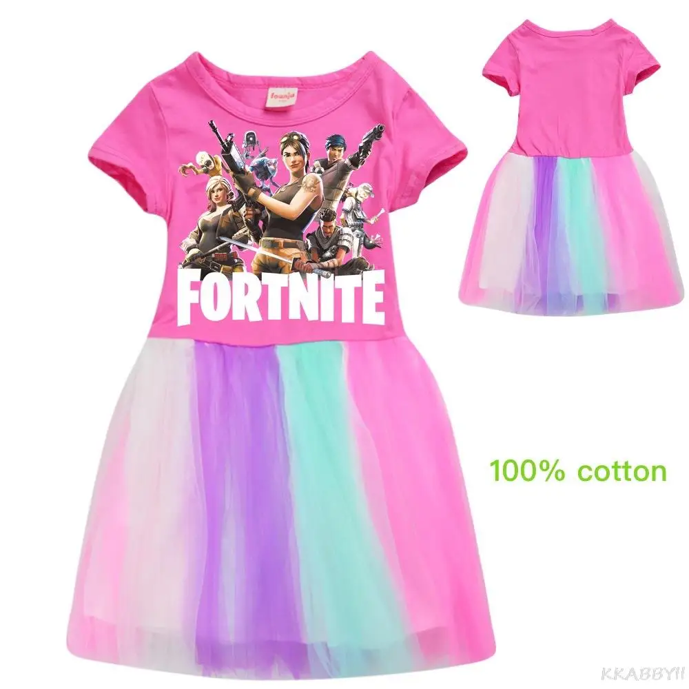 Fortnites-Kids-Dresses-For-Girls-Summer-Dress-Birthday-Party-Lace ...