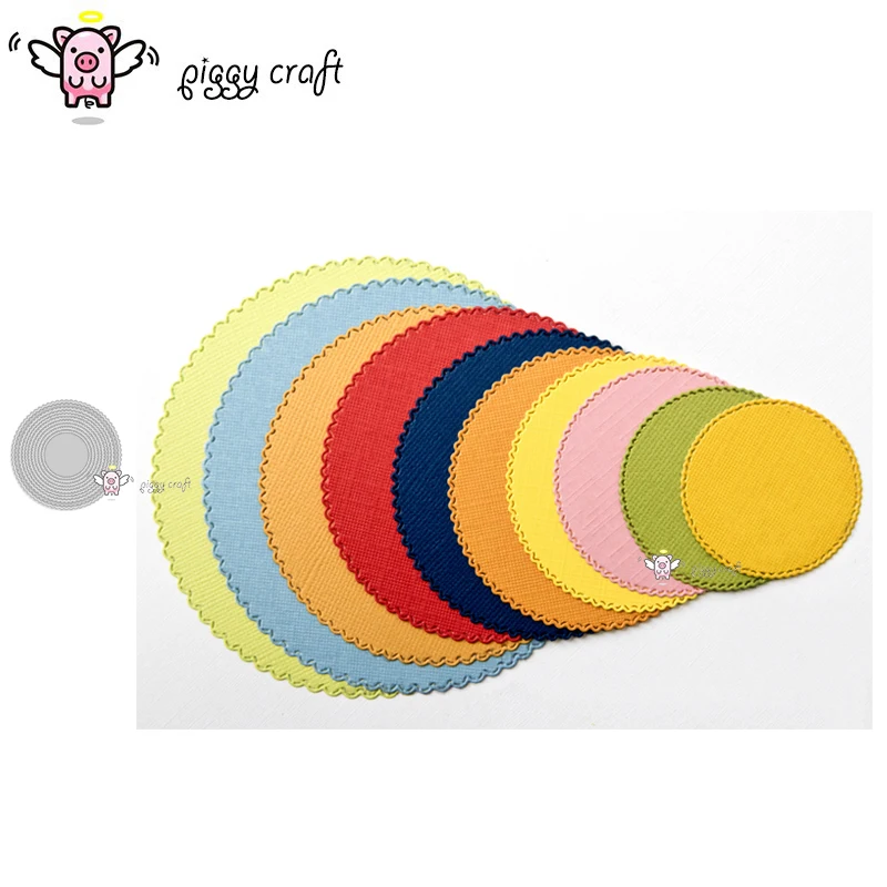 Piggy-Craft-metal-cutting-dies-cut-die-mold-11Pcs-Lace-round-circle ...
