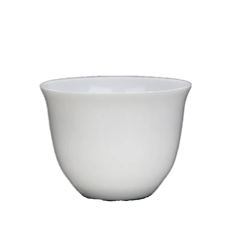 Pure White Porcelain Tea Set, Small Tea Cup, Bamboo Hat Cup, Large ...