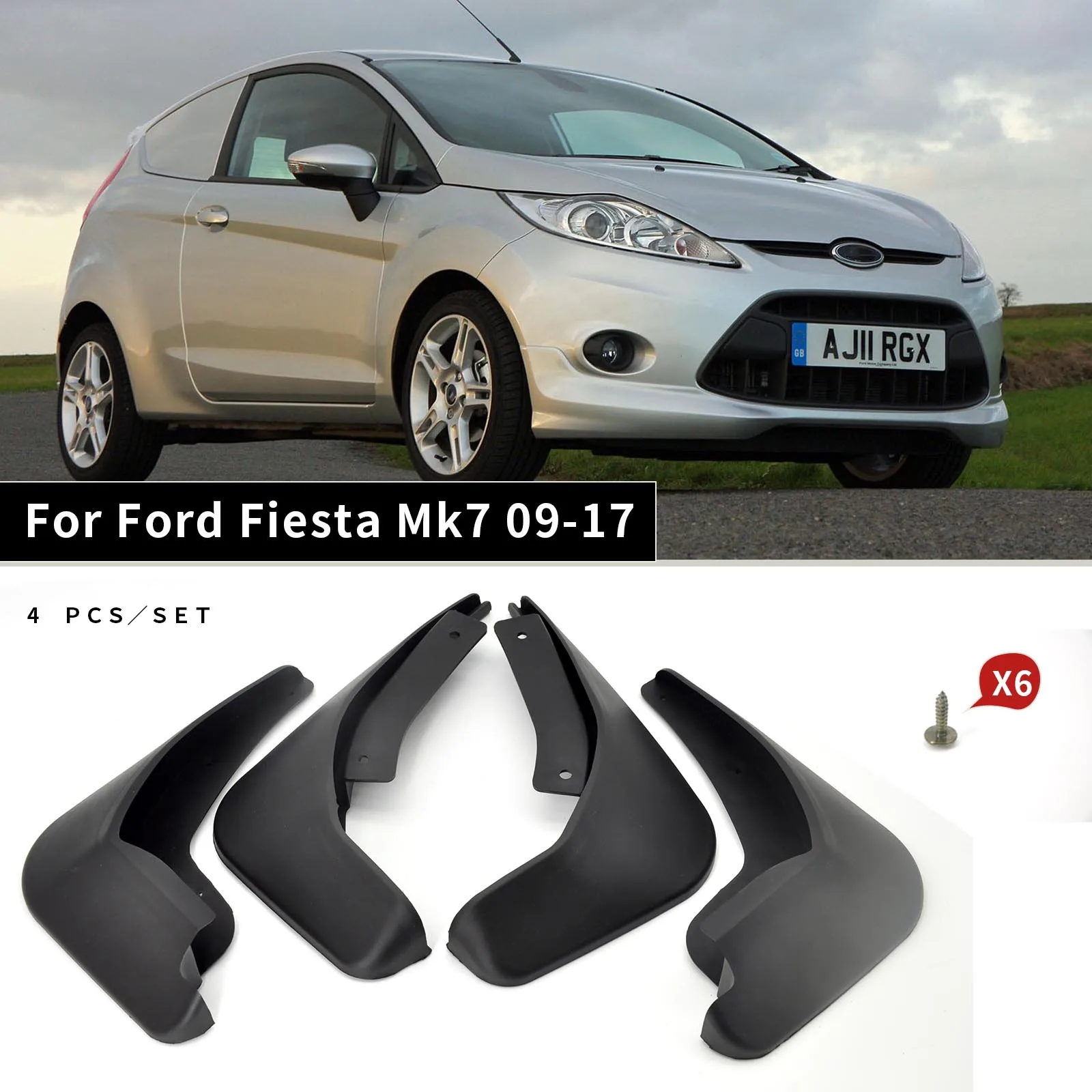 Flaps-de-lama-moldado-para-Ford-Fiesta-Mudflaps-Splash-Guards-Acess ...