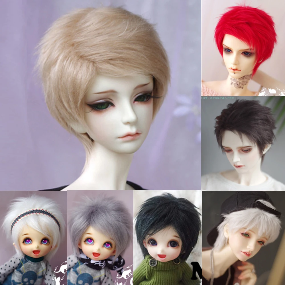 Bjd doll fur wig shot hair 1/12 1/8 1/6 1/4 1/3|doll wig|bjd doll ...