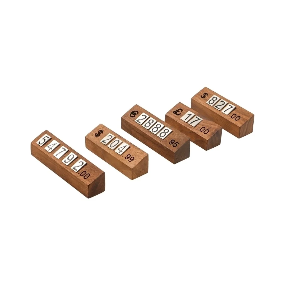 Wood Price Stand Adjustable Number Price Display Counter Stand Tag ...