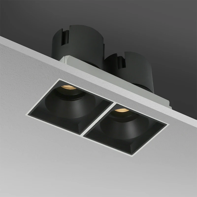 Aisilan Led Embedded Square Double Head Downlight Borderless Anti-glare ...