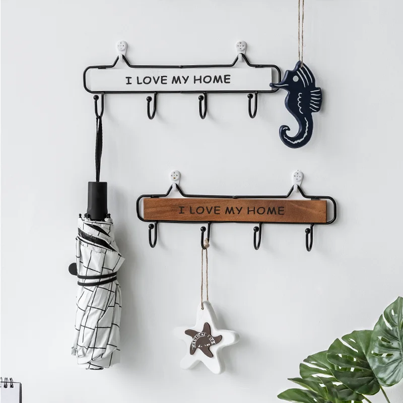 Modern-Minimalist-Style-Wooden-Hanger-Hook-Wall-mounted-Shelf-Hook ...