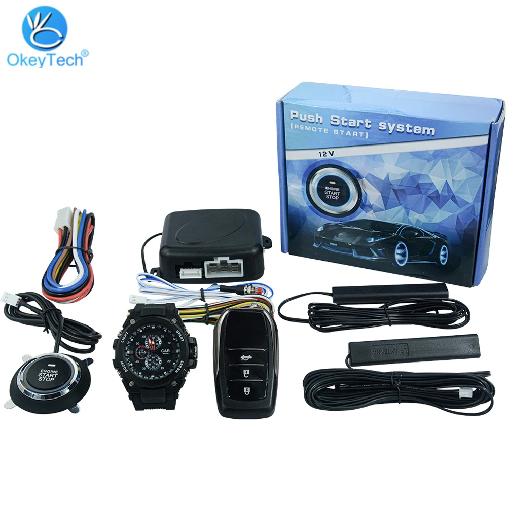 12V PKE Keyless Entry System Smart Watch Remote Control Push Button ...