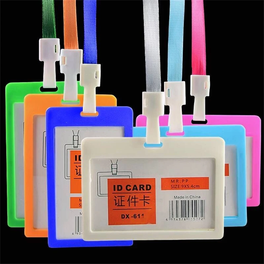 10sets-Plastic-Employee-Worker-Id-Badge-Name-Card-Holder-With-Belt ...