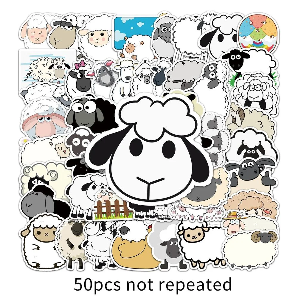 10-50PCS-Cute-Sheep-Animal-Graffiti-Sticker-Kawaii-Cartoon-Lamb-Sticker ...