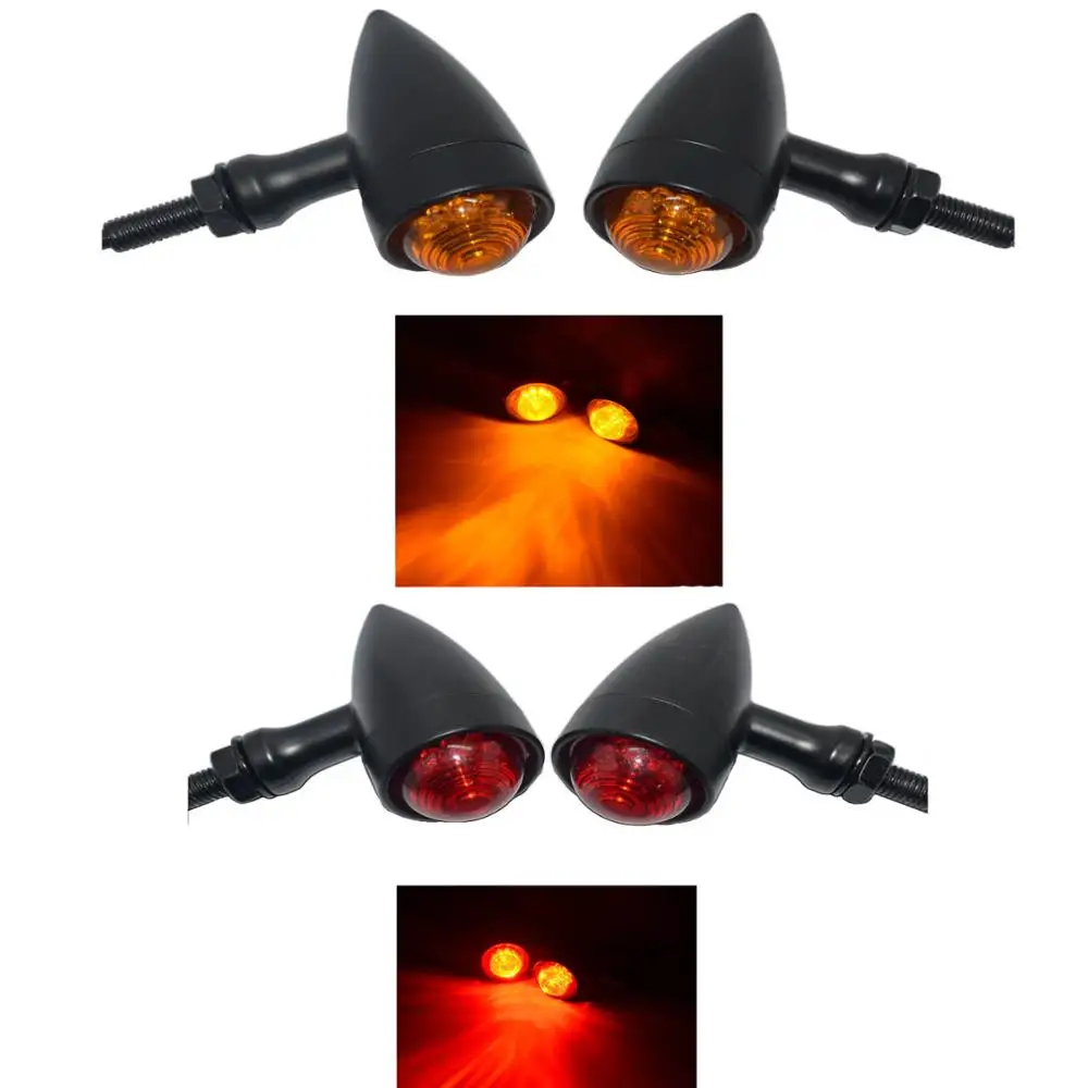 2pcs Led Bullet Universal Motorcycle Vintage Turn Signals Indicator ...