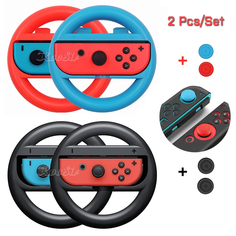 2 Pcs Nintendos Nintend Switch Joy Con Controller Racing Steering Wheel ...