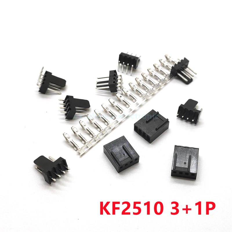 20pcs/lot 2510 2.54mm Kf2510 3+1p Kf2510-4aw Male Female Housing Connector Straight Right Angle ...