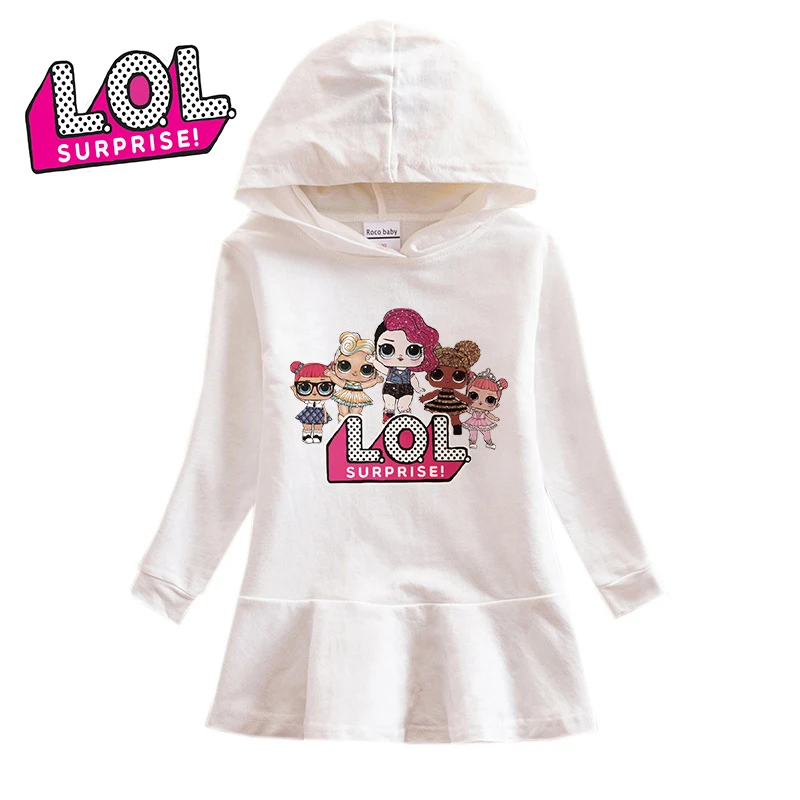 Original LOL Surprise Dolls Girls Hooded Sweater Dress Hoodies Pullover ...