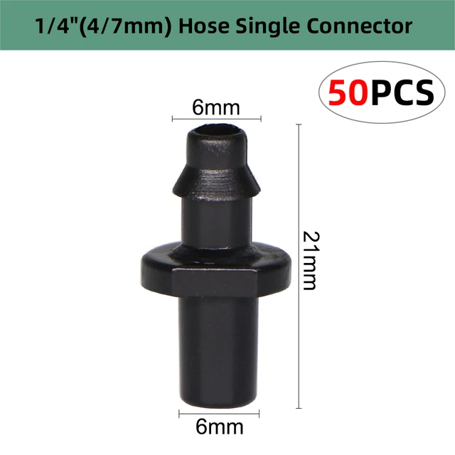 Garden Irrigation 1/4" Hose Double Barb Micro Flow Drip System Straight ...