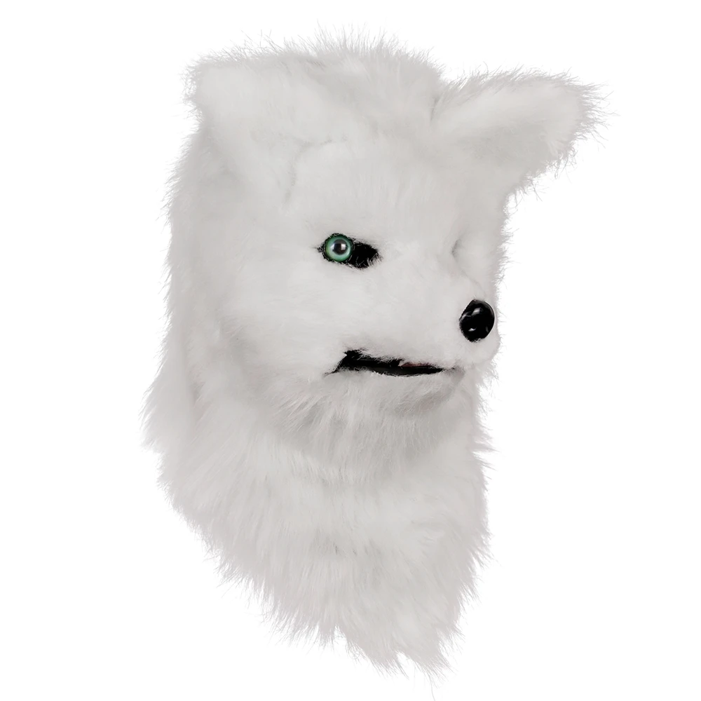 Halloween Realistic Fox Head Masquerade White Cosplay Mask - AllCosplay.com