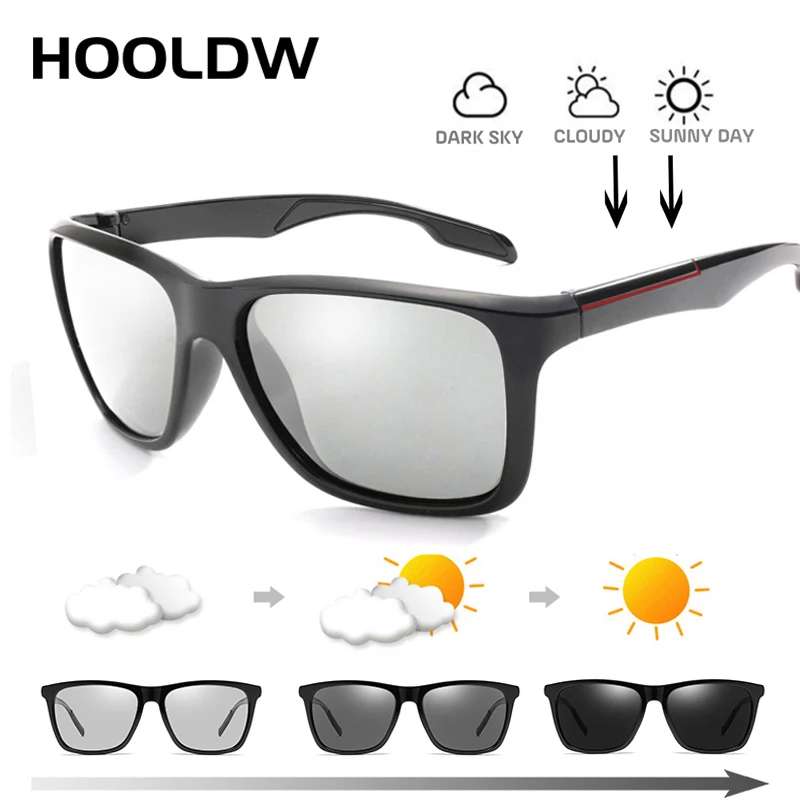 Hooldw New Fashion Photochromic Sunglasses Men Driving Polarized ...