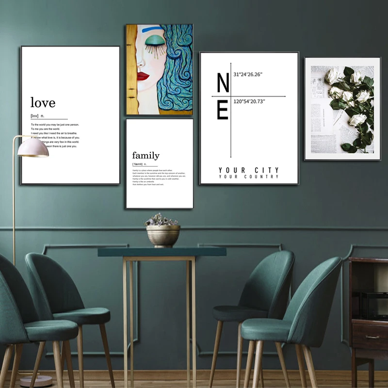 Iskandinav-Minimalist-ngilizce-alfabe-slogan-tuval-boyama-k-z-portre-i ...