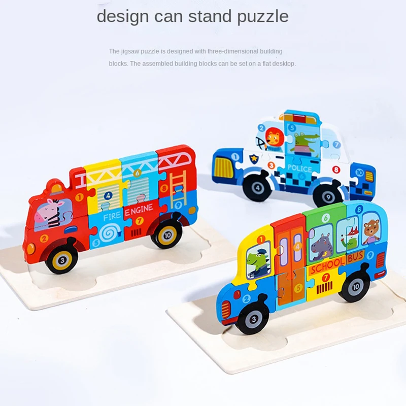 Transport puzzle Montessori shape Wooden Vehicles Puzzle for Toddler ...