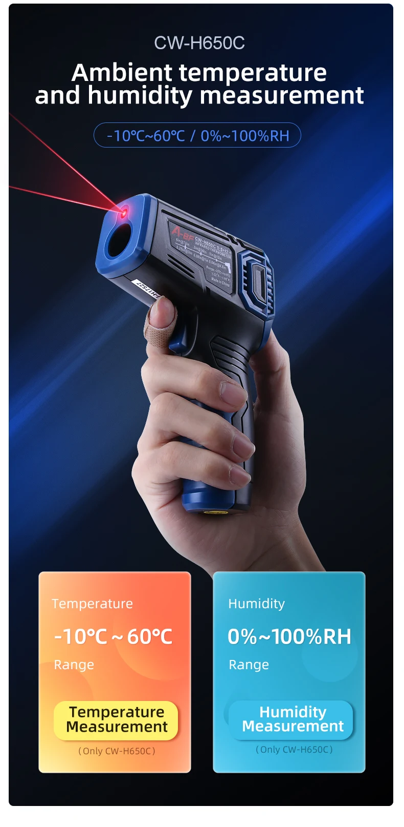 A-BF Digital Infrared Thermometer Industrial Laser Temperature ...