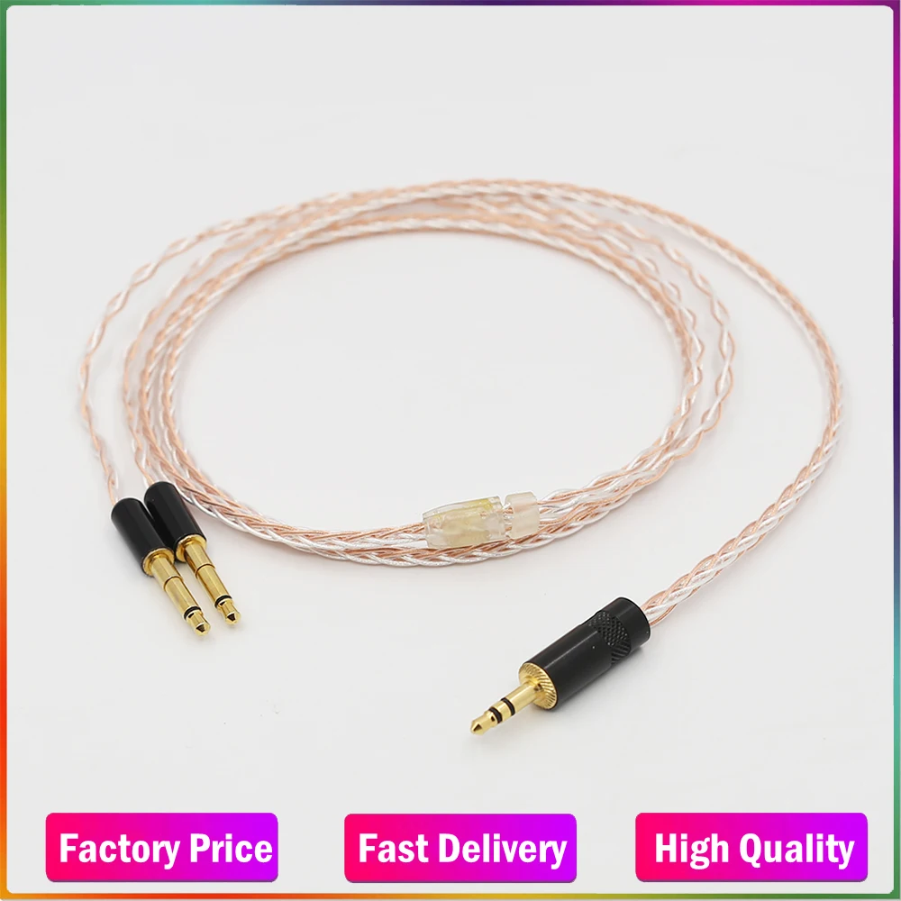 Audiocrast 8cores Headphones Cable 3.5 stereo Audio Plug Audio Upgrade ...