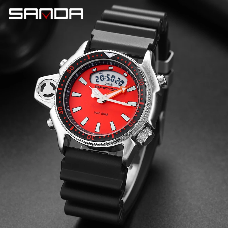 SANDA-Reloj-de-pulsera-deportivo-para-hombre-cron-grafo-masculino ...
