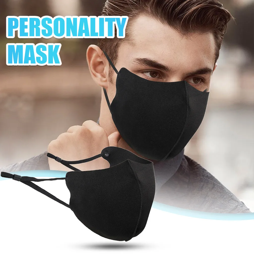 Black-Masks-Reusable-Face-Mask-Adjustable-Ear-Straps-Dust-Mask-Face ...