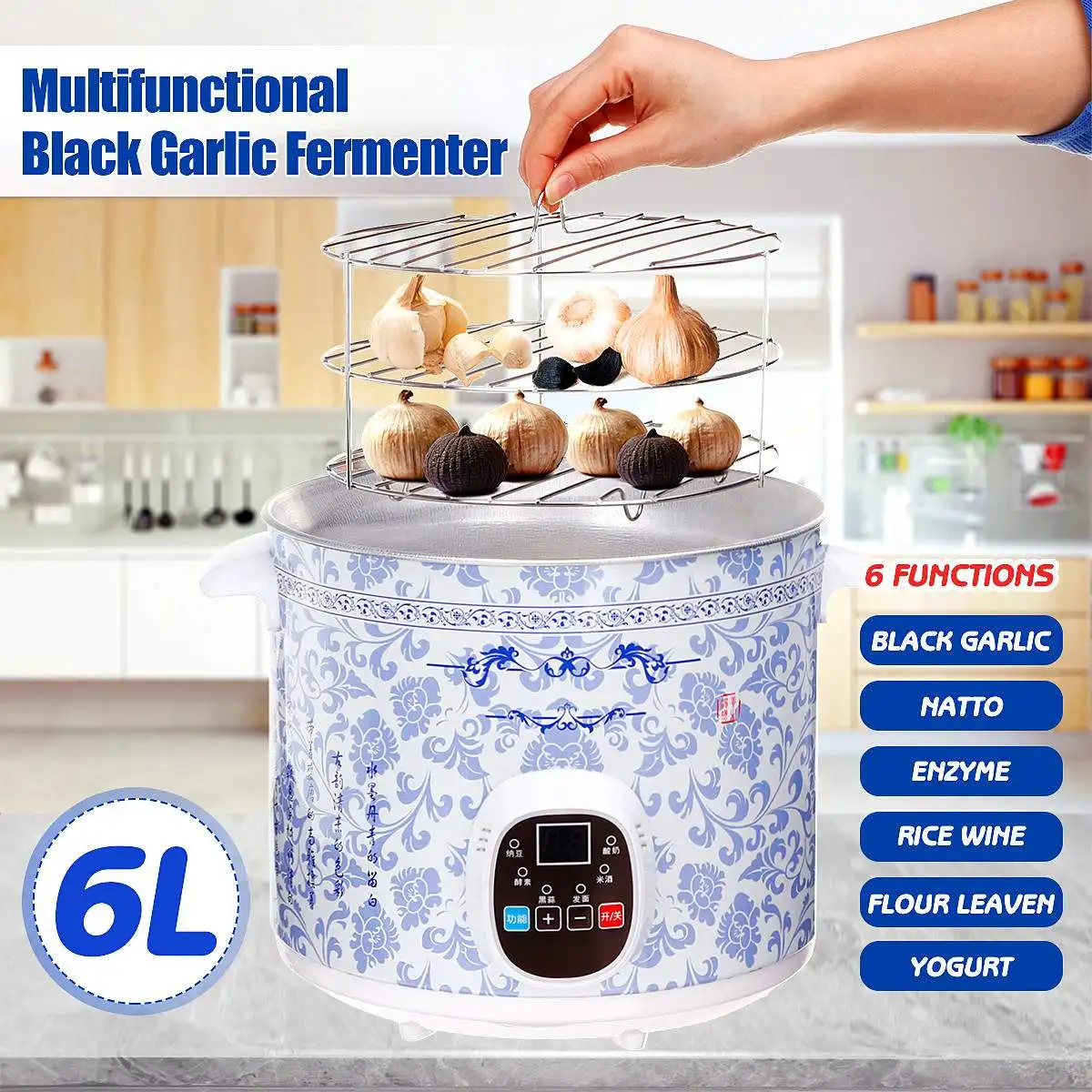 6L Automatic Black Garlic Fermenter Home DIY Multifunctional Zymolysis ...