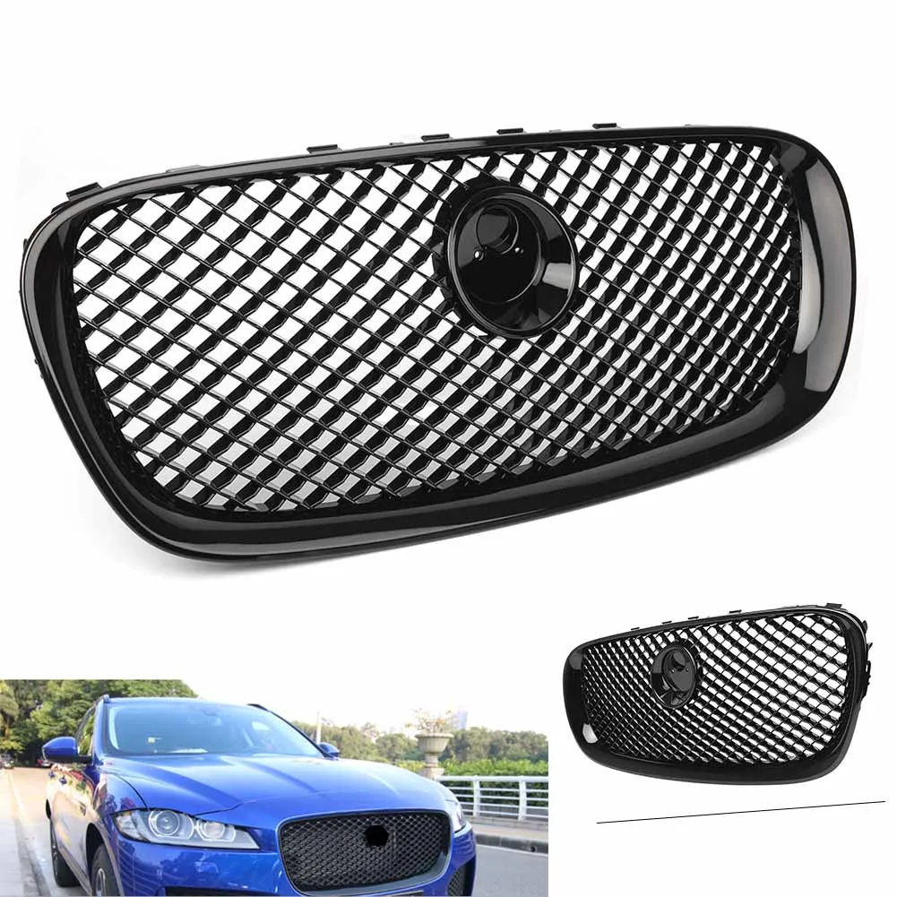 Abs Car Front Radiator Upper Grille W/ Logo For Jaguar Xf X-f 2008 2009 ...