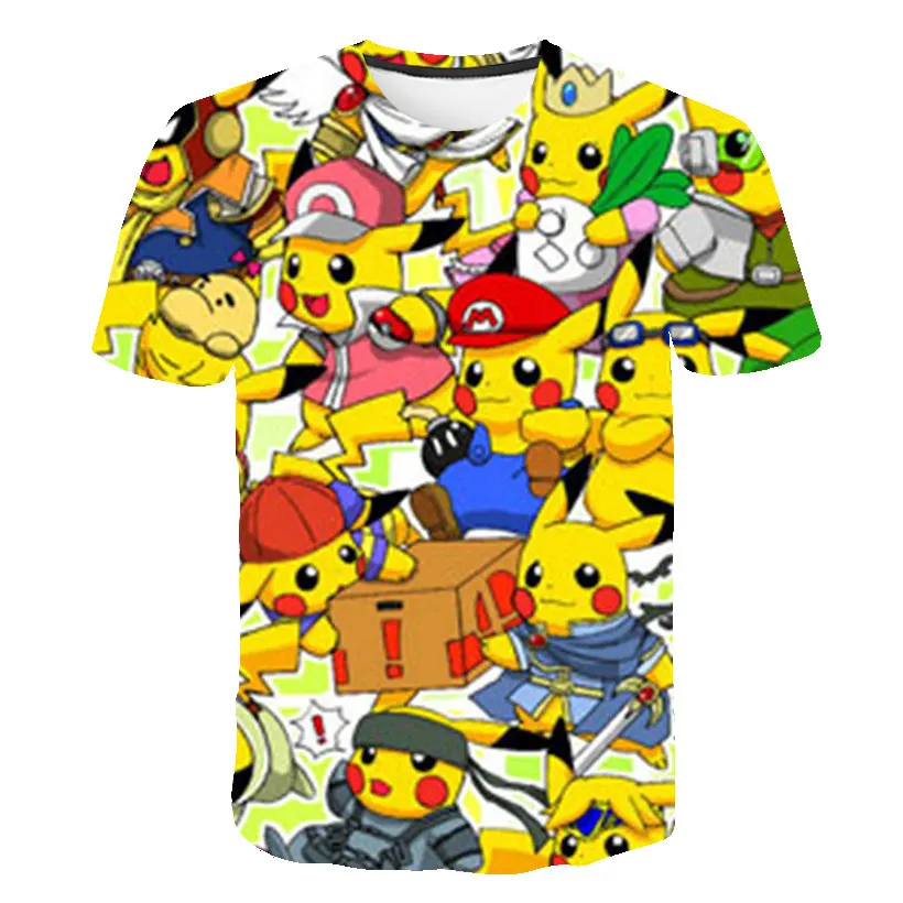 Pokemon Pikachu 3D Print Short Sleeve Casual T-Shirt - KawaiiMerch.com