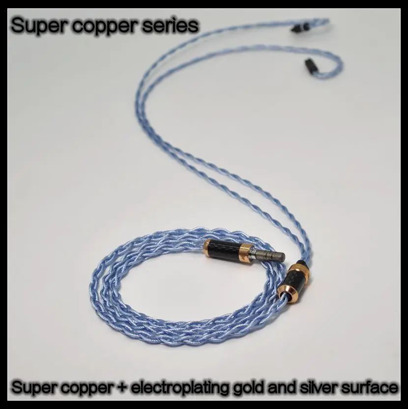 Super copper series gold and silver plating earphone upgrade line MMCX ...