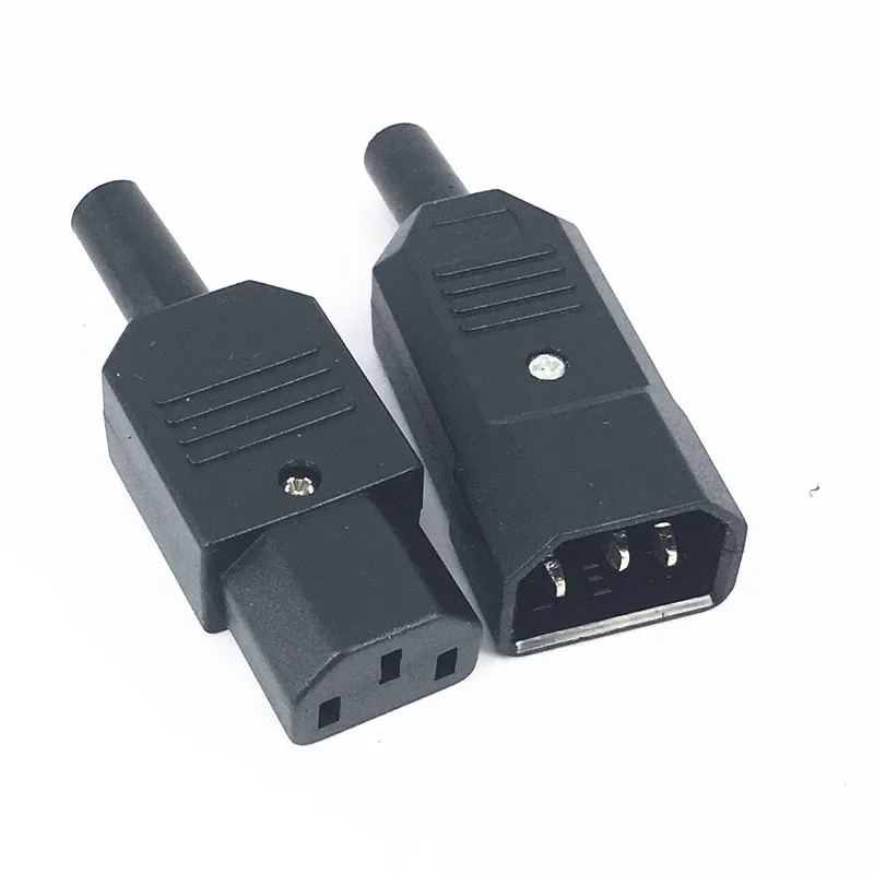 IEC-Straight-Cable-Plug-Connector-C13-C14-10A-250V-Black-Female-Male ...