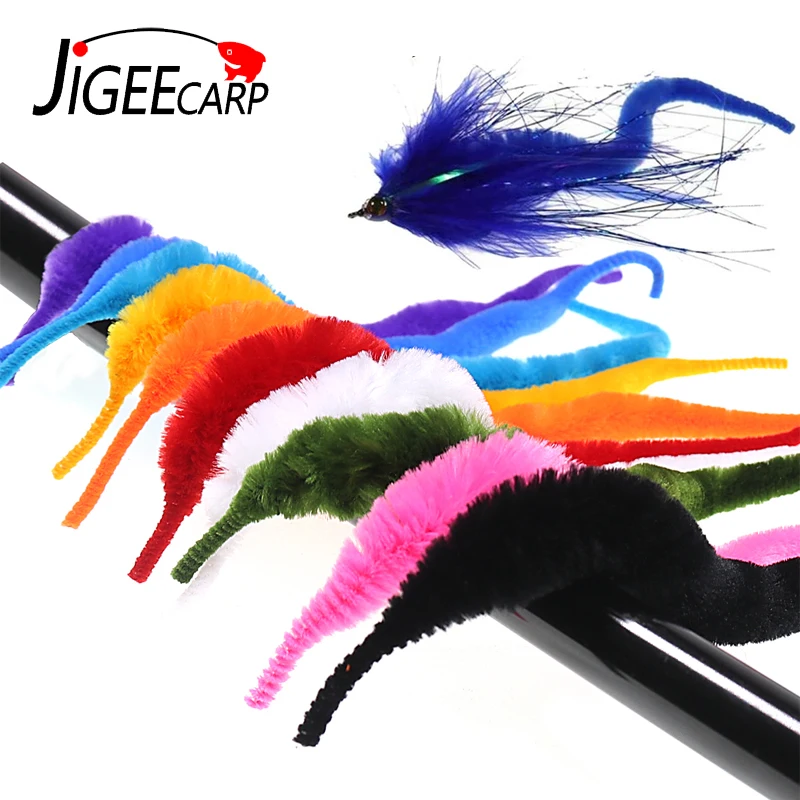 5pcs 12 Color Fly Tying Mangum Dragon Tail for Pike Muskie Saltwater ...