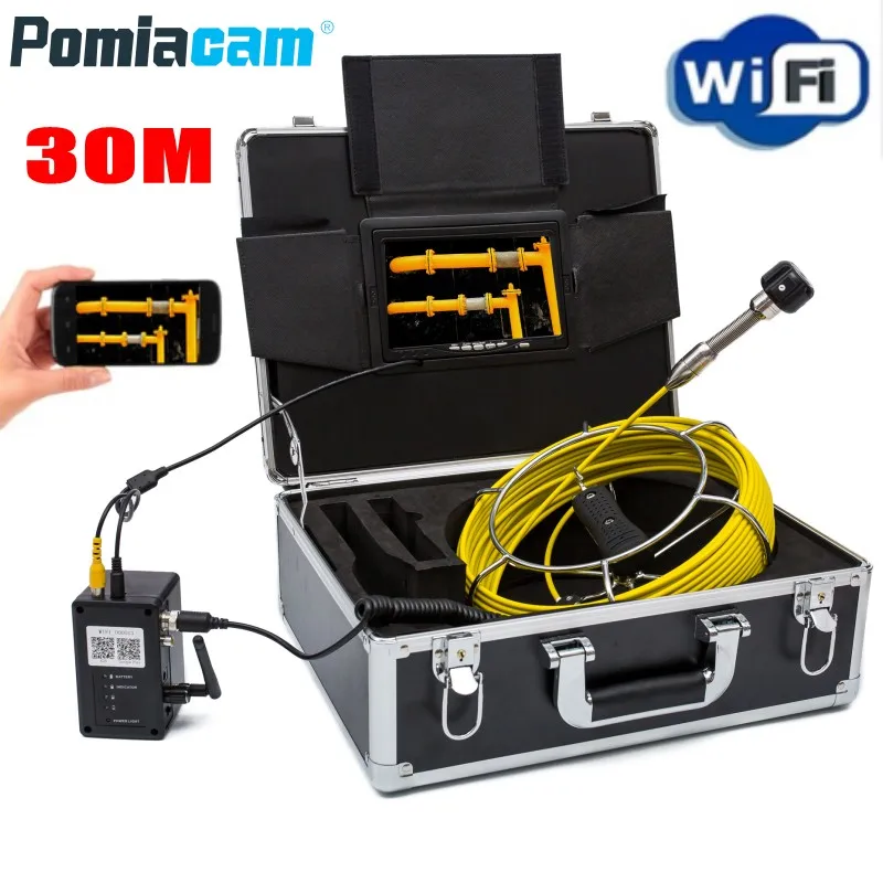 Wp70 30m Wireless Wifi Pipe Inspection Video Camera 6.5/17mm/23mm Drain ...