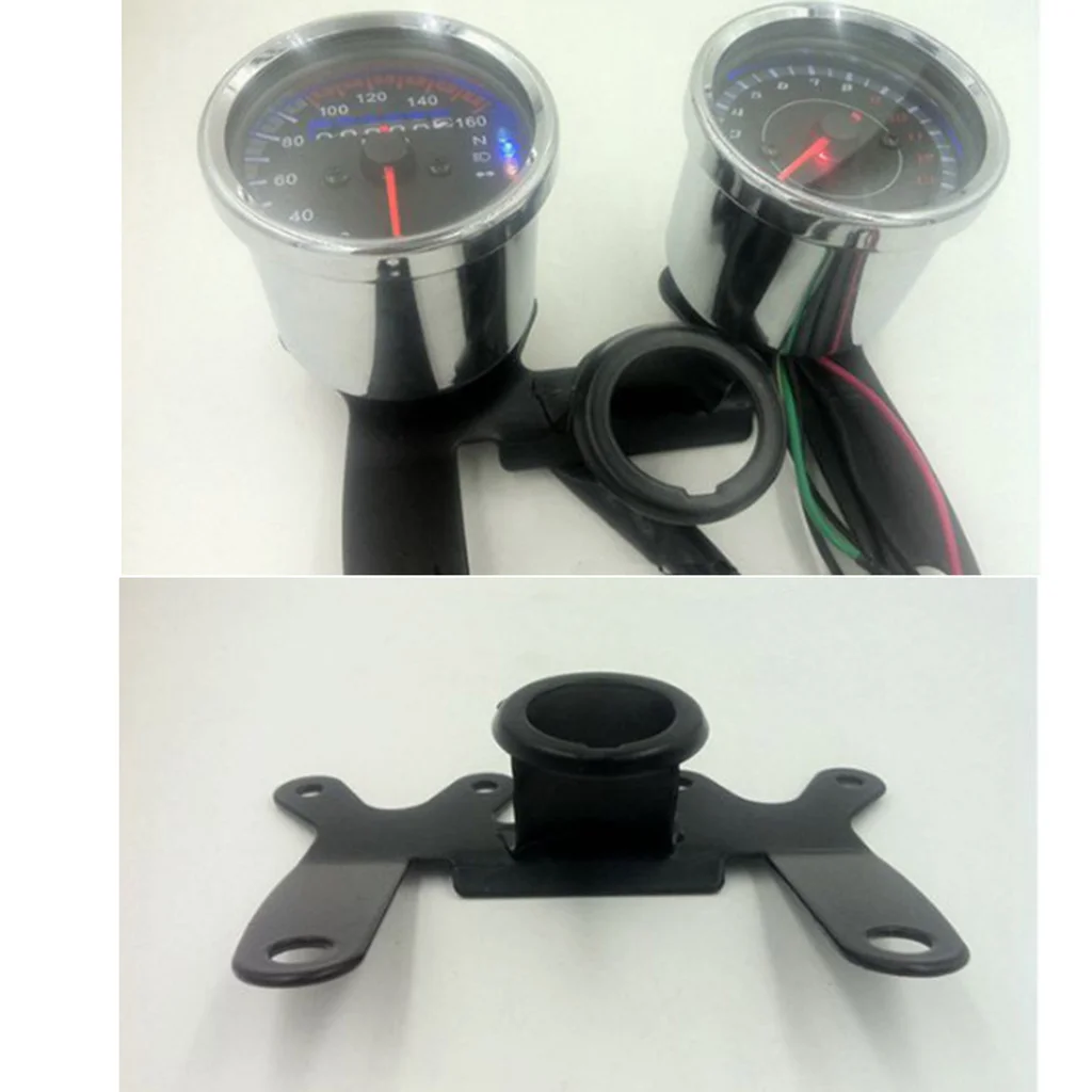 Black Universal Motorcycle Instrument Bracket Speedometer/Odometer ...
