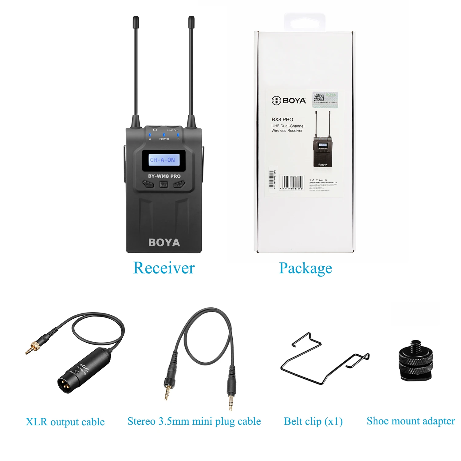BOYA RX8 PRO Dual-Channel Wireless Receiver Monitoring Sound by ...