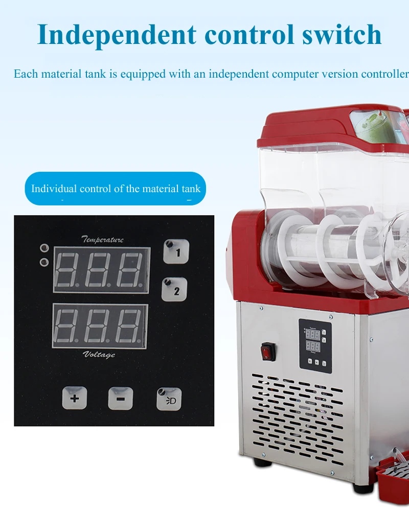 Frozen Drink Slush Machine 2 Cylinder Snow Melting Machine Ice-Cool ...