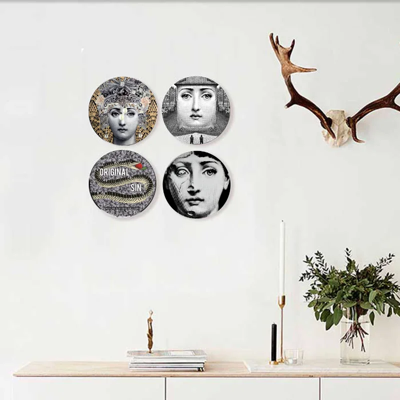 Plat de service,Flora Lady – plaque de visage décorative Vintage ...