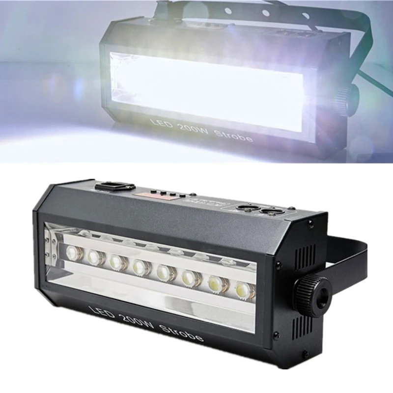 200w Led 스트로브 라이트 화이트 효과 플래시 무대 조명 Dmx512 사운드 컨트롤 Led 스트로보 스코프 무대 조명